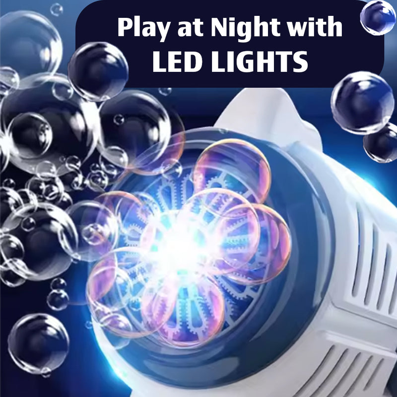 Blaster Bubble Blowing Toy Gun Tons of Bubbles LED Light Night or Day ...