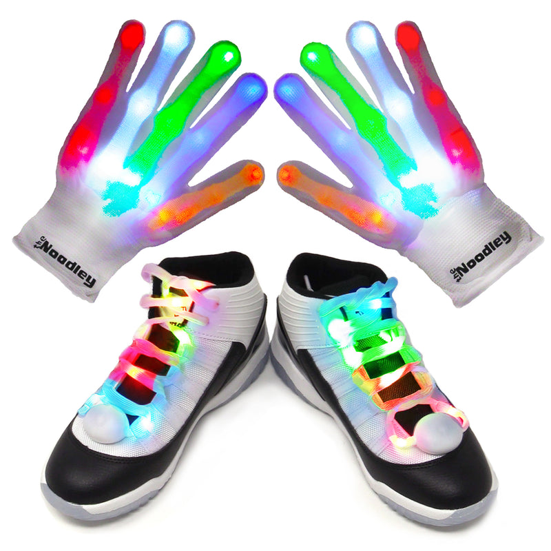 The Noodley's Children LED Finger Light Gloves - Black/White Boys Toys ...