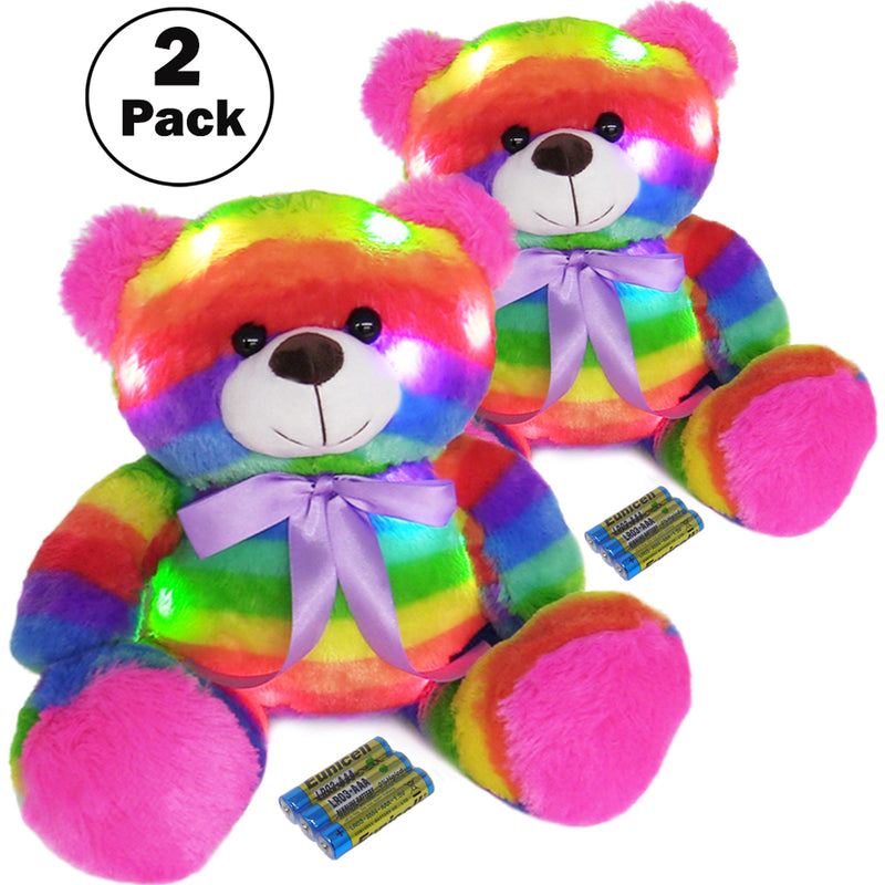 Rainbow Lites Teddy Bear Glow Plush LED Night Light Up Stuffed Animal ...